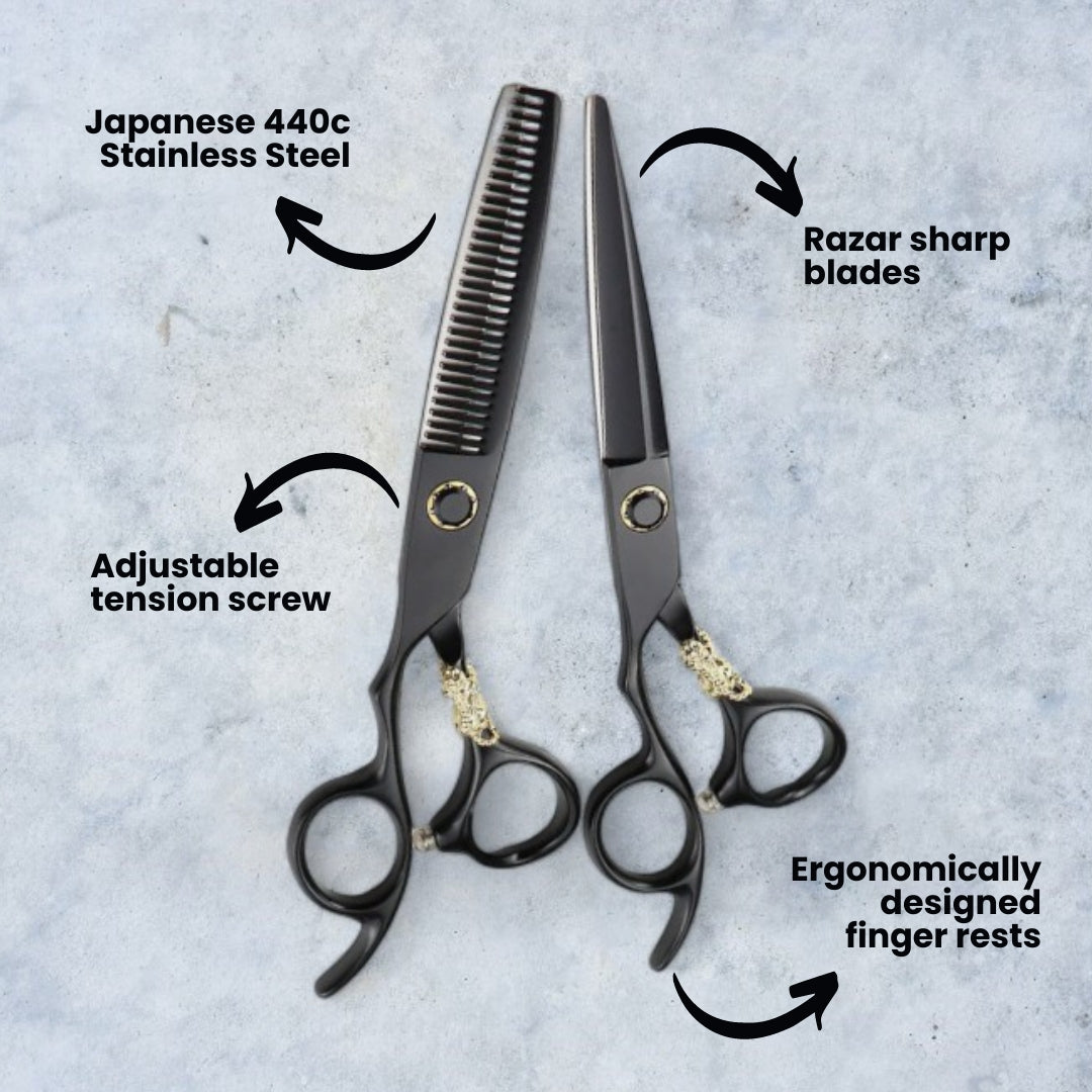 Kura Tora Series 6" Left Handed Japanese Steel Hairdressing Scissors ...