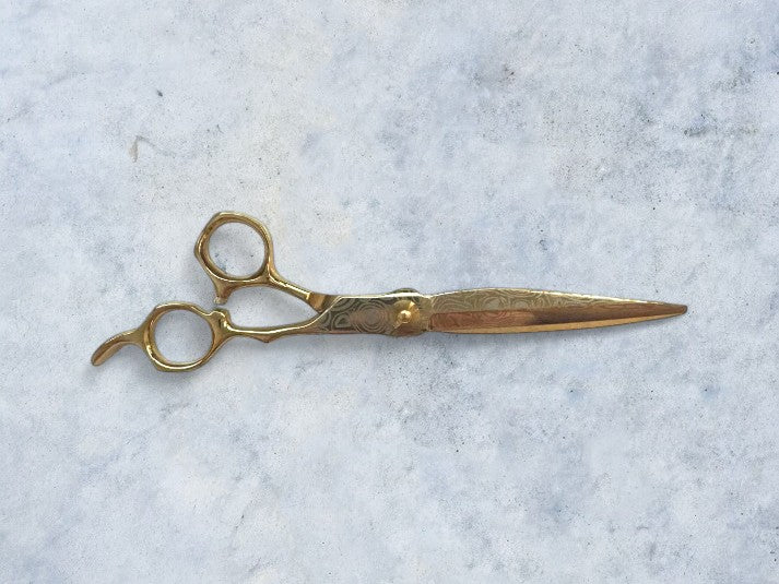 Kin Series 7" Japanese Steel Damascus Look Barber Scissors – The ...